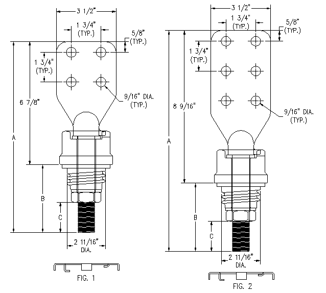 Internally Clamped - 1.2 kV Class 30 kV BIL Spade Style, Porcelain ...