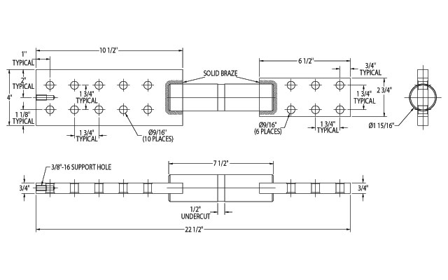 Spade to Spade 1 15/16" Conductor with 6 Hole and 10 Hole Spade ...